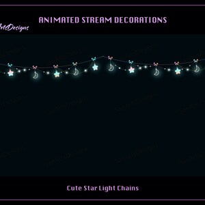 Cute Moon Star Light Chains Animated Stream Decorations, Celestial ...