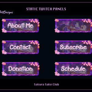 Sakura Sake Club Animated Twitch Overlays Package, Sakura Pub in Forest Animated Stream Bundle ...