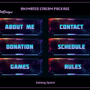 Animated Galaxy Space Stream Overlay Bundle, Galaxy Space Twitch ...