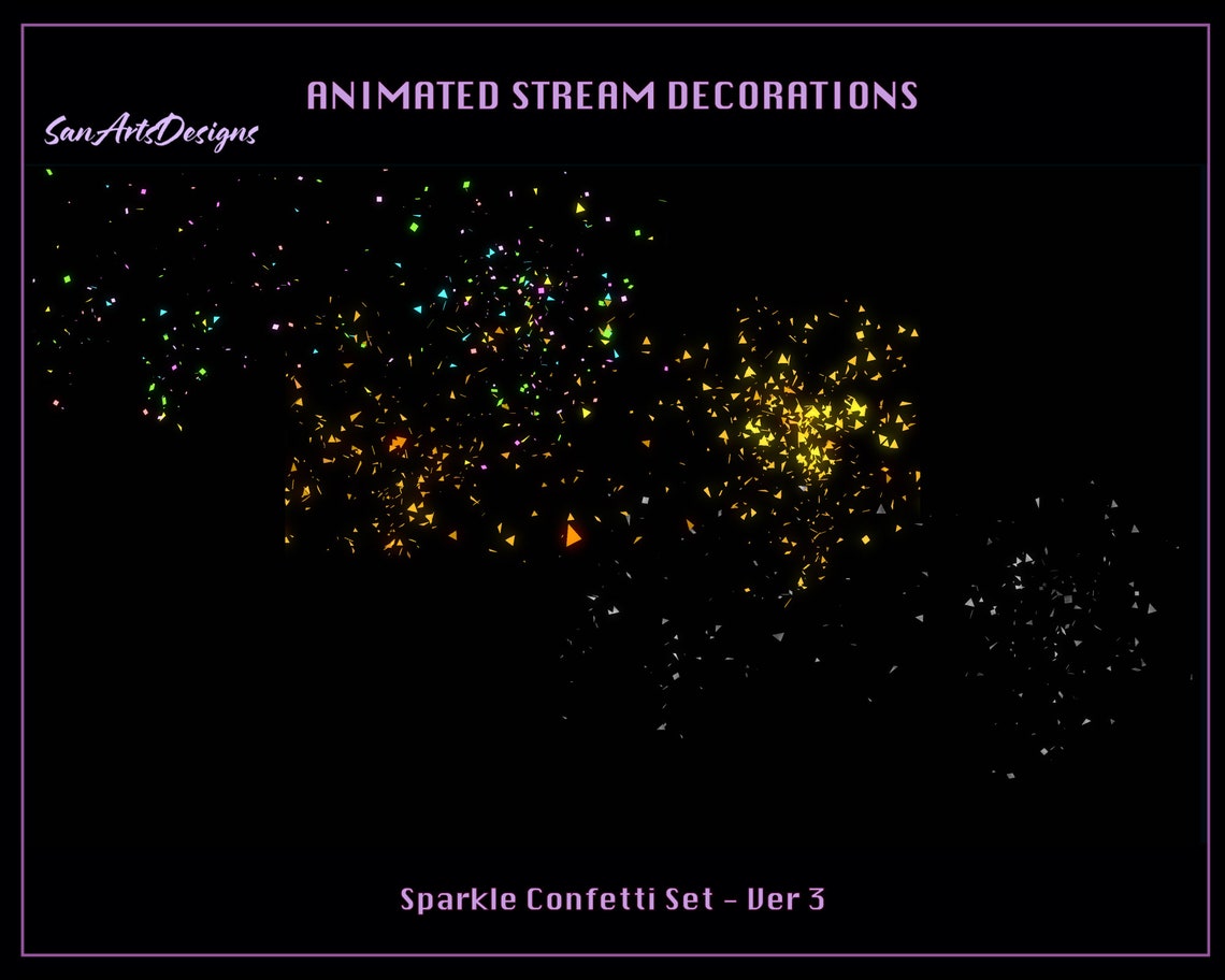 Confetti Shooting Set Animated Stream Overlays Confetti - Etsy