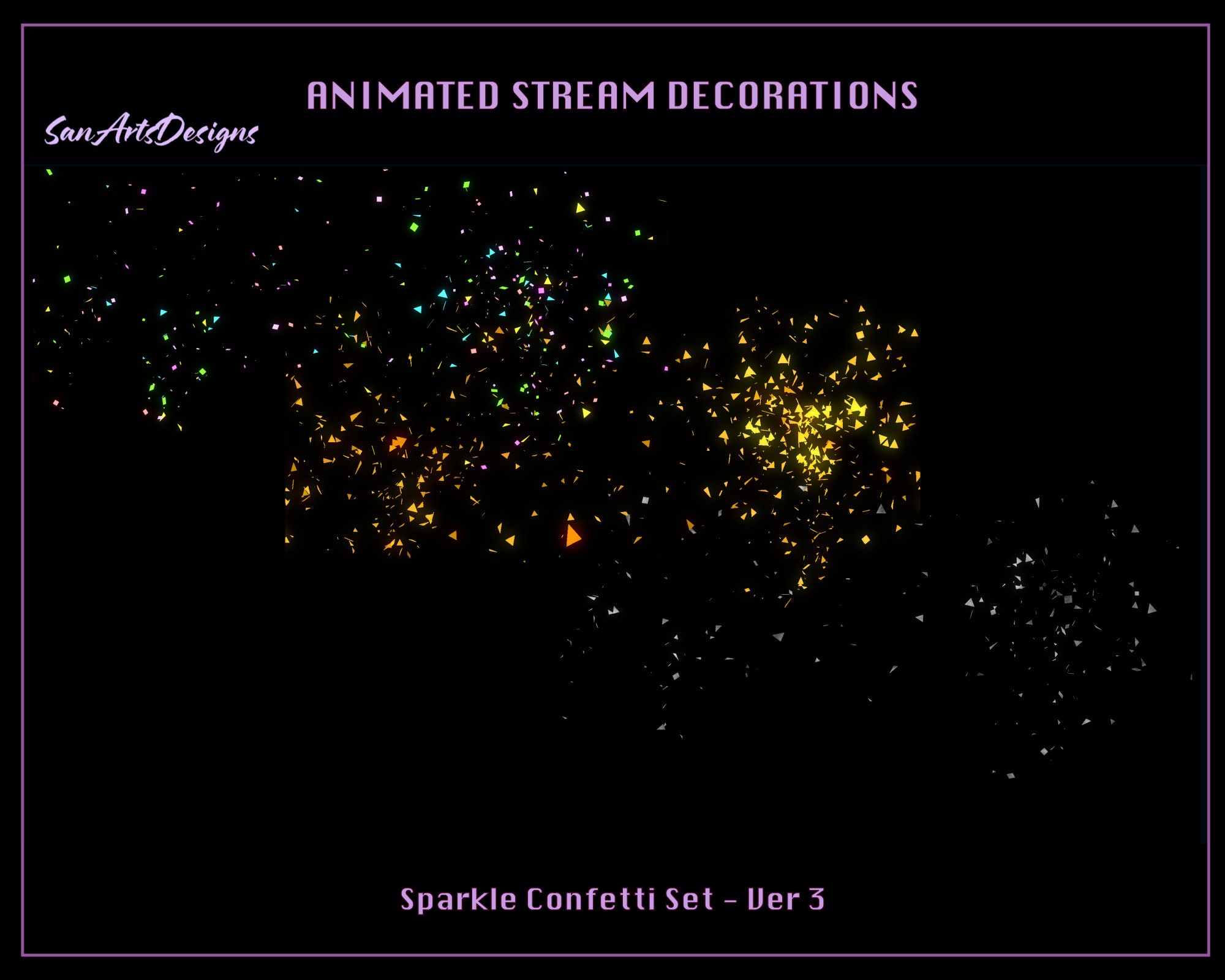 Confetti Shooting Set Animated Stream Overlays Confetti - Etsy