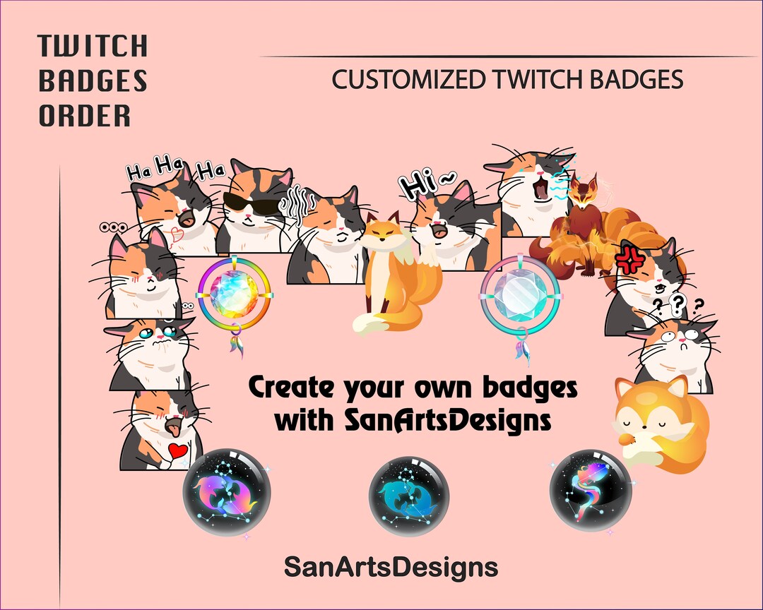 Custom Twitch Sub Bit Badges for Streamers, Youtubers, OBS, Discord ...