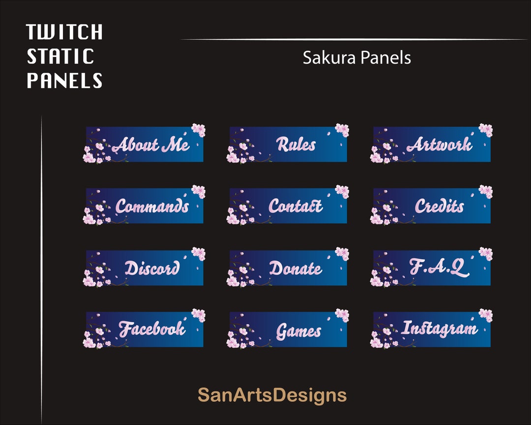 Sakura Static Twitch Panels | Cherry Blossom Twitch Panels | Streamers ...