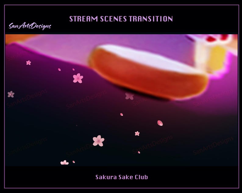 Sakura Sake Club Animated Twitch Overlays Package, Sakura Pub in Forest ...