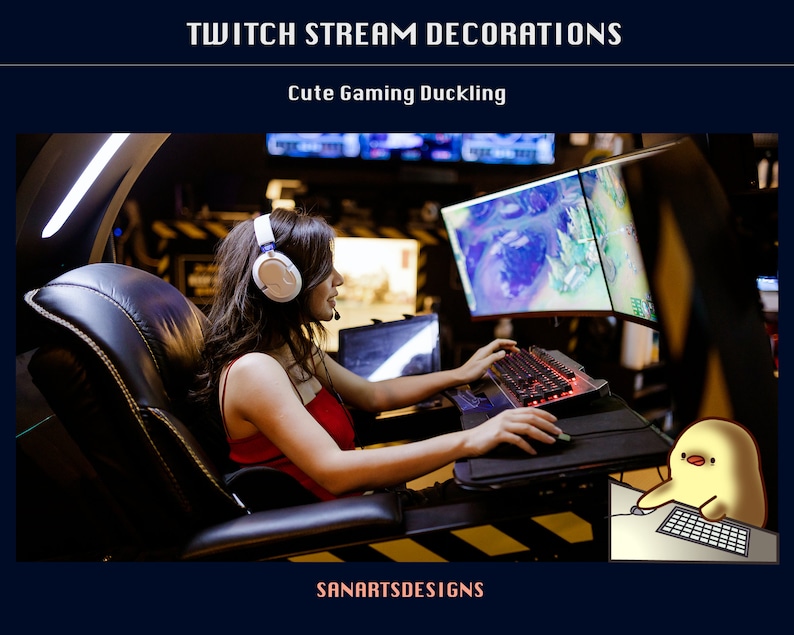 Cute Gaming Duckling Animated Stream Decoration, Cute Gaming Duck Guy ...
