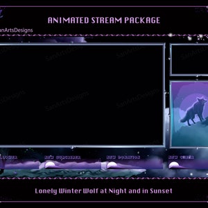 Animated Stream Bundle Lonely Winter Wolf, Animated Twitch Overlay ...