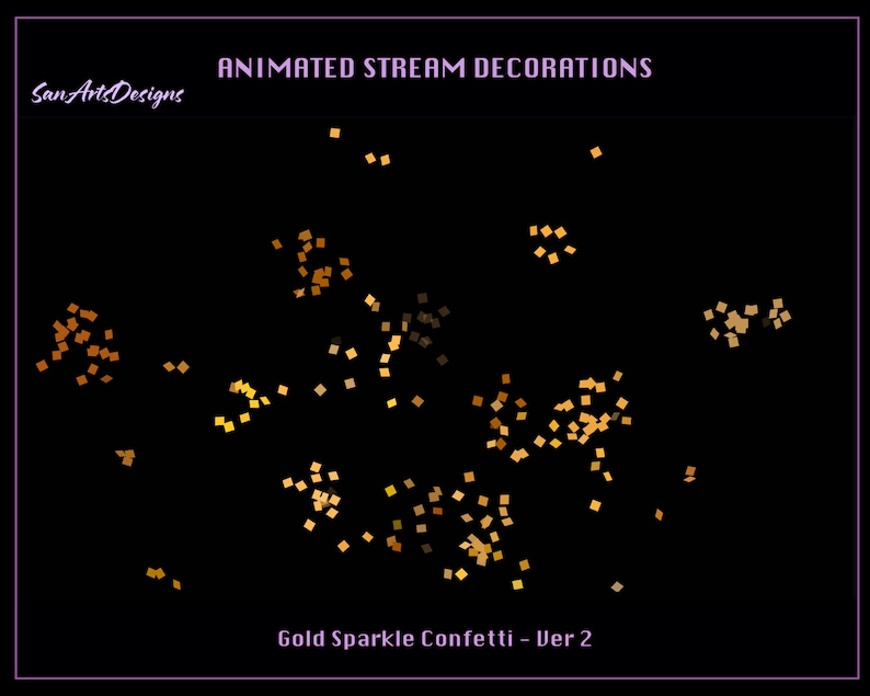 Gold Confetti Animated Stream Overlays, Gold Confetti Twitch Overlays ...