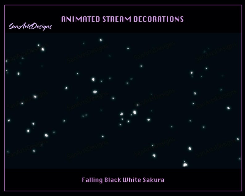 White Falling Sakura Animated Stream Decorations, Falling White Sakura ...