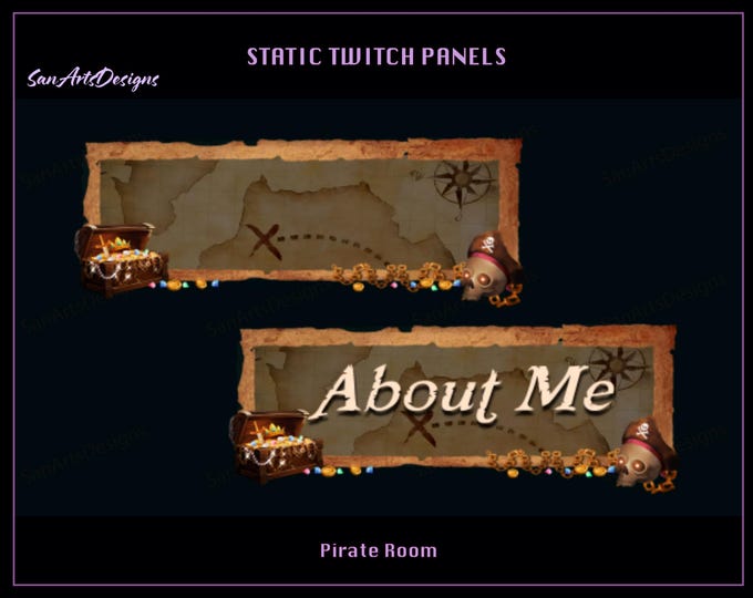 Pirate Twitch Panels: Stream Overlay Graphics, 50+ Editable Designs ...