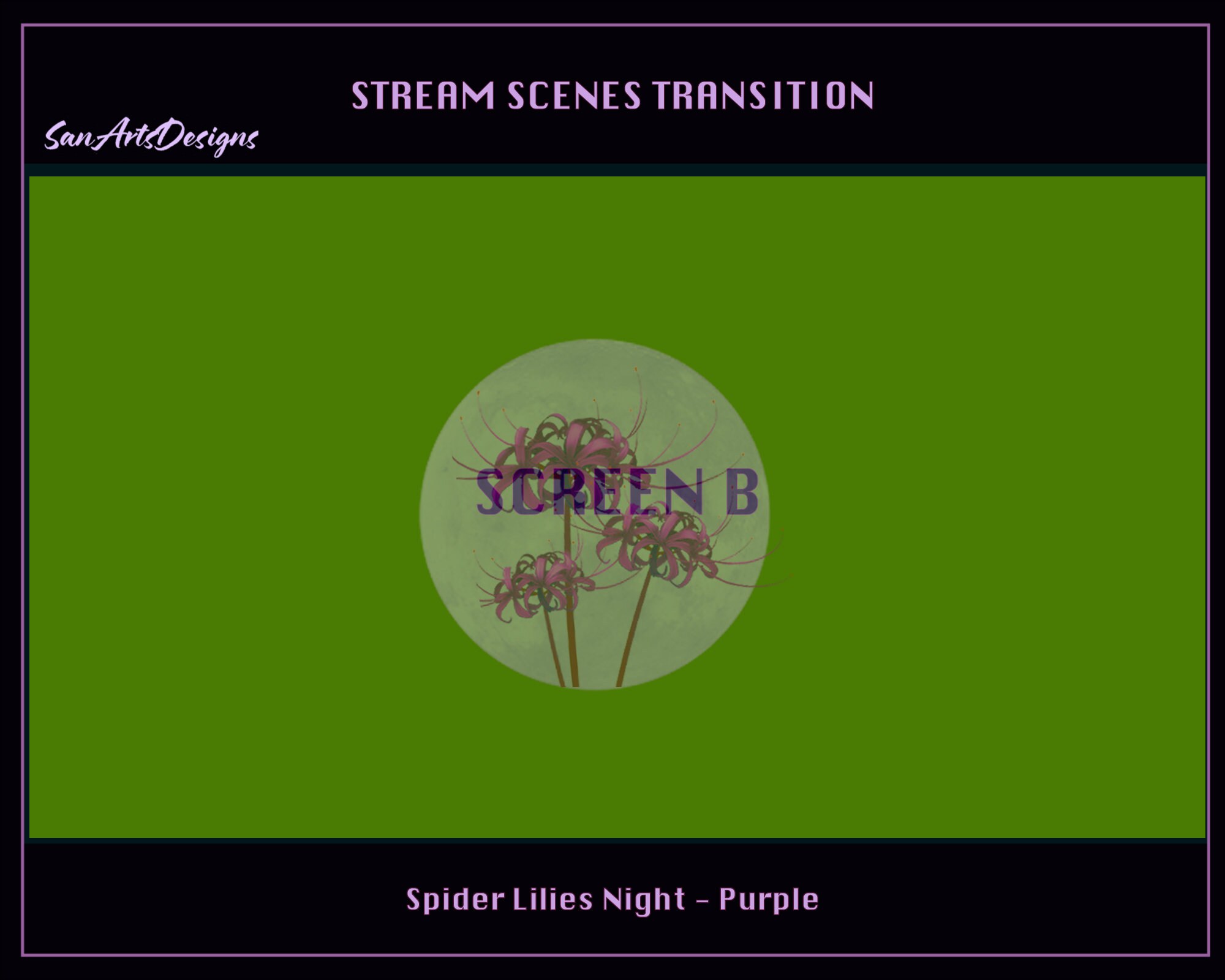 Purple Spider Lily Under Moon Twitch Stream Scenes Transition, Spider ...