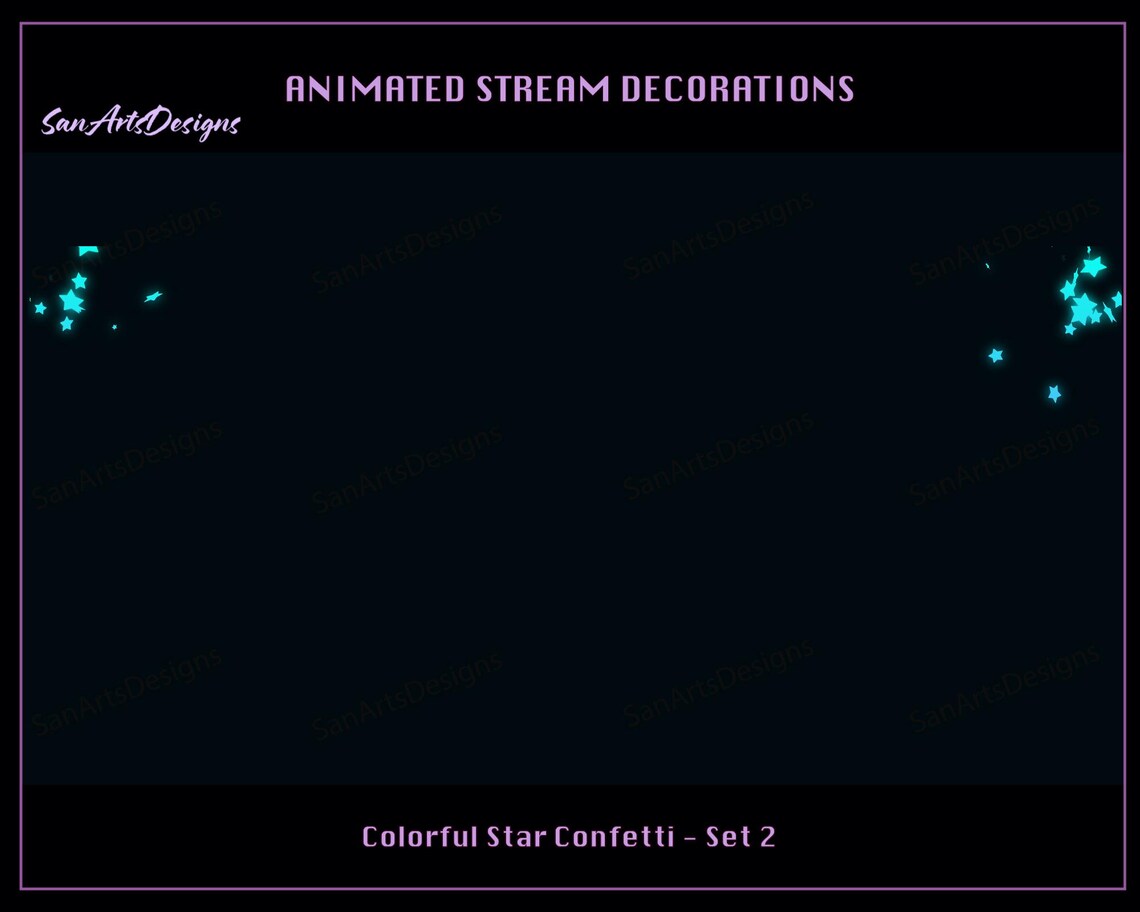 Colorful Star Confetti Shooting Animated Stream Overlay, Magic Star ...
