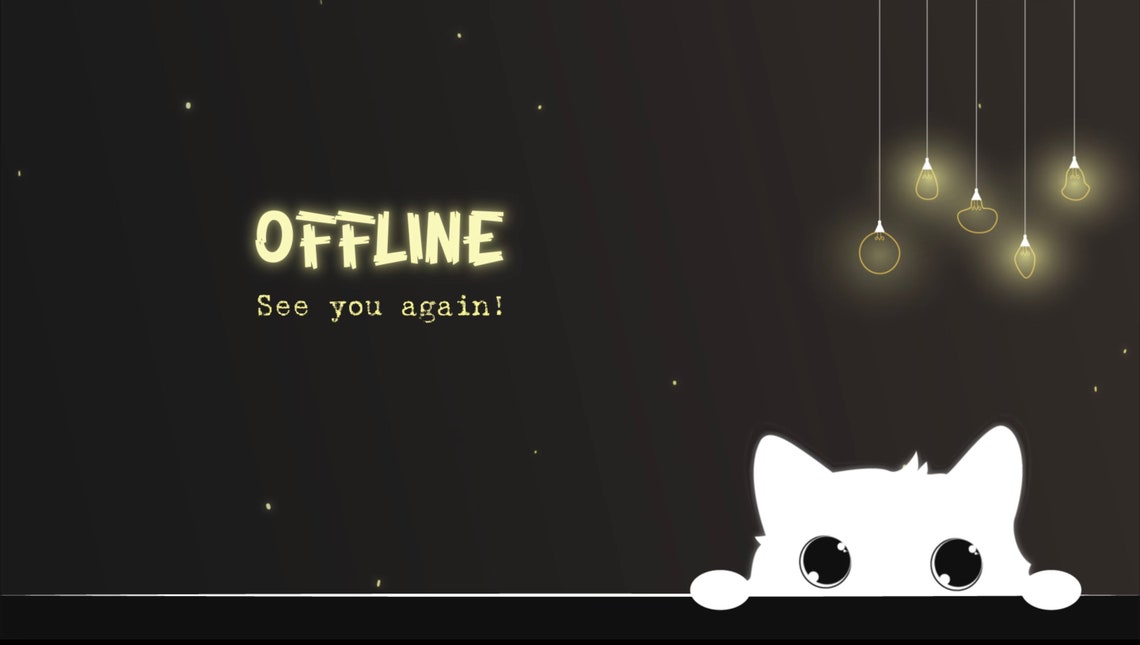 Animated Scenes Cute Hiding Cat | Animated Twitch Overlays Cute White ...
