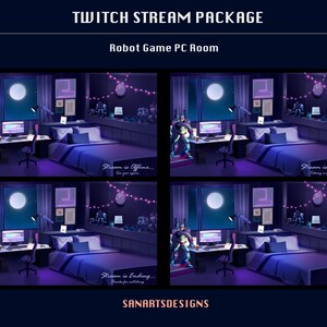 Animated Stream Package Robot Game Room, Animated Twitch Overlay ...