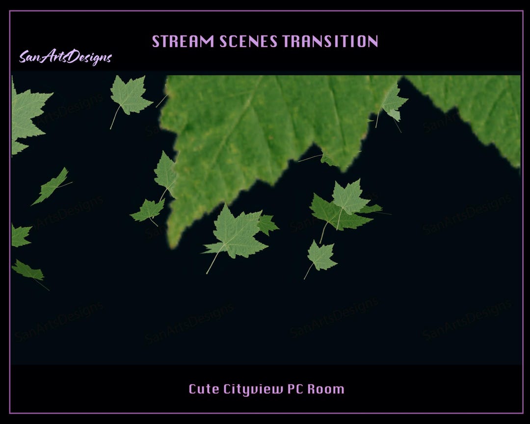 Falling Green Leaves Twitch Stream Scenes Transition, Falling Green Maple Leaf Twitch Stream ...