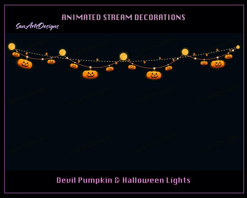 Halloween Light Chains Animated Stream Decorations, Halloween Devil ...