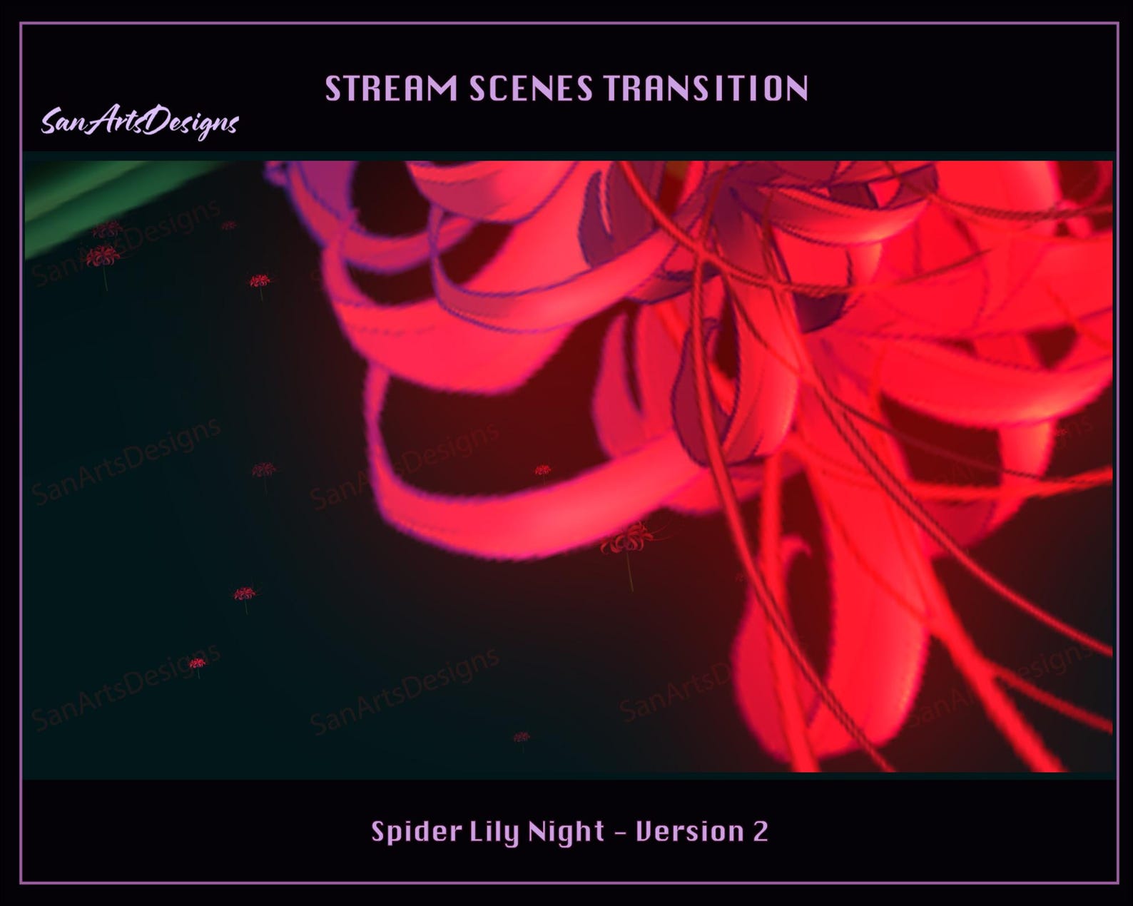 Animated Stream Package Spider Lily Garden, Animated Twitch Overlays ...