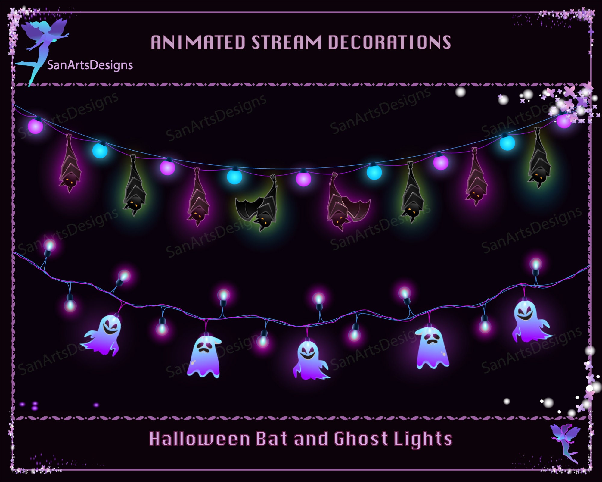 Halloween Bat Light Chains Animated Stream Decorations, Halloween Ghost ...