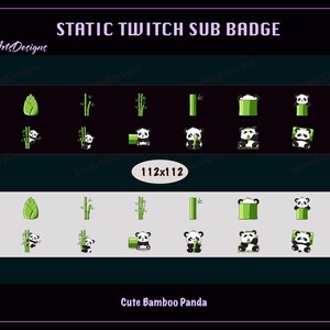 Cute Panda Twitch Sub Badges, Cute Panda in Bamboo Twitch Sub Badges ...