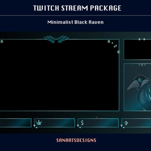 Animated Stream Package Black Raven, Animated Twitch Overlay Package ...