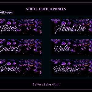 Static Purple Sakura Twitch Stream Panels, Purple Sakura Night Twitch ...