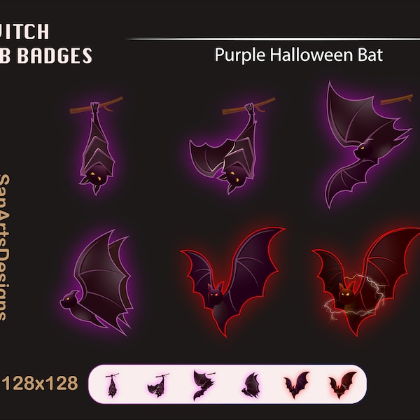 Purple Bat Twitch Sub Badges - Etsy