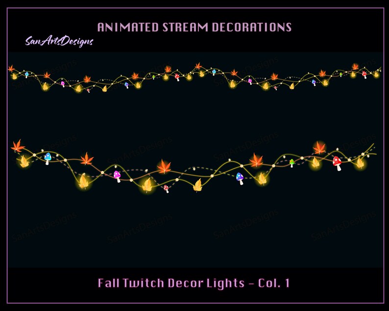 Maple Leaf Light Chains Animated Stream Decorations, Fall Twitch ...