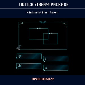 Animated Stream Package Black Raven, Animated Twitch Overlay Package ...