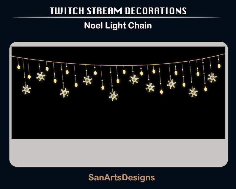 Christmas Snow Flake Light Chains Animated Stream Decorations, Xmas ...
