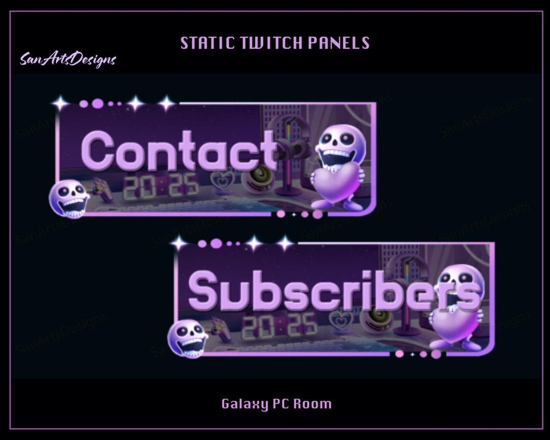 Cute Skeleton Static Twitch Panels, Cute Skull Twitch Panels, Cute ...