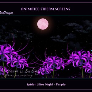 Animated Stream Overlay Purple Spider Lily Garden, Animated Twitch ...