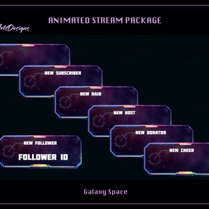 Animated Galaxy Space Stream Overlay Bundle, Galaxy Space Twitch ...