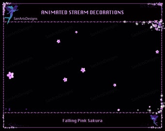 Sakura Branch Animated Stream Decorations, Falling Sakura Twitch ...