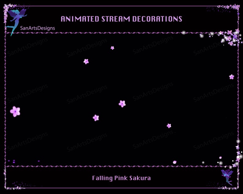 Falling Sakura Animated Stream Decorations, Falling Sakura Twitch ...
