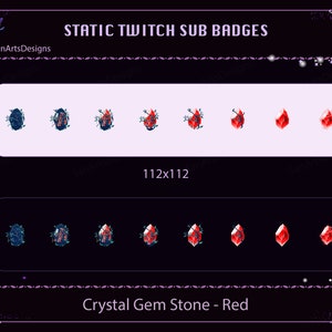 Red Gem Stone Twitch Sub Badges, Red Diamond Stone Twitch Sub Badges ...