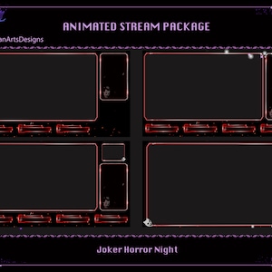 Animated Stream Overlay Package Joker Scary Night, Horror Joker ...