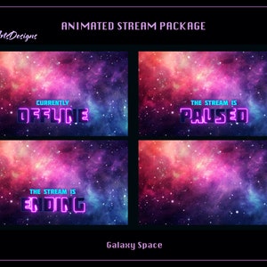Animated Galaxy Space Stream Overlay Bundle, Galaxy Space Twitch ...