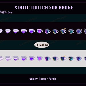 Purple Galaxy Teacup Twitch Sub Badges, Galaxy Teacup Twitch Sub Badges ...