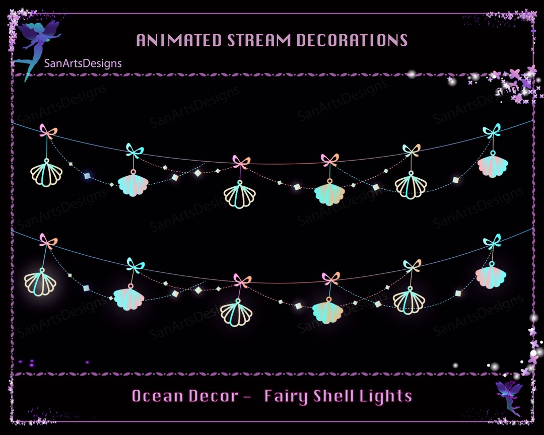 Fairy Sea Shell Light Chains Animated Twitch Stream Decorations ...