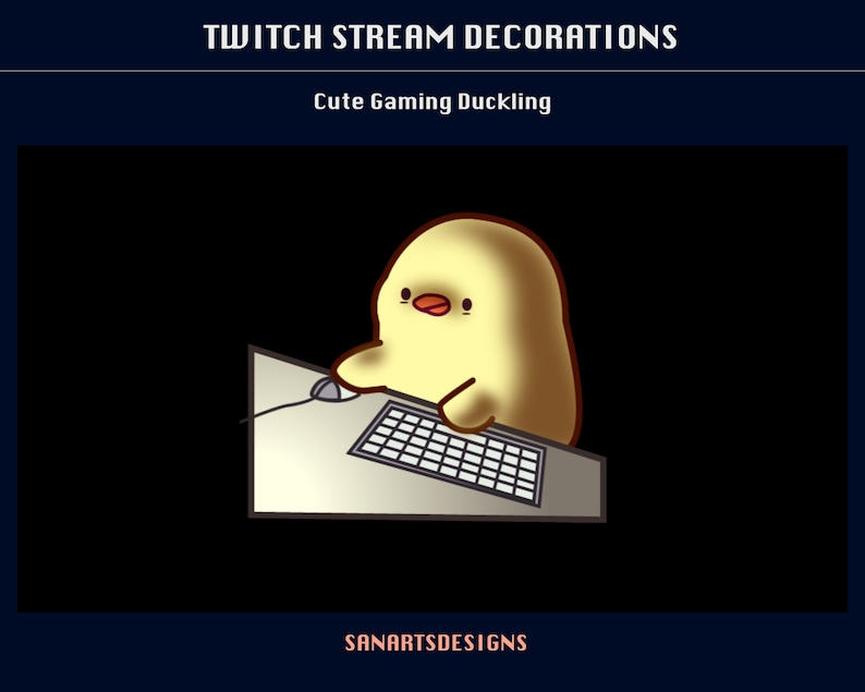 Cute Gaming Duckling Animated Stream Decoration, Cute Gaming Duck Guy ...