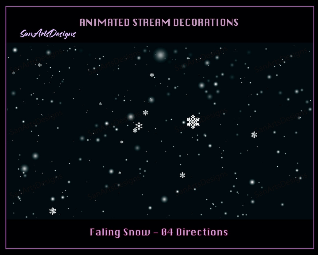 Falling Snow Animated Stream Decorations, Winter Snowing Twitch Overlay ...