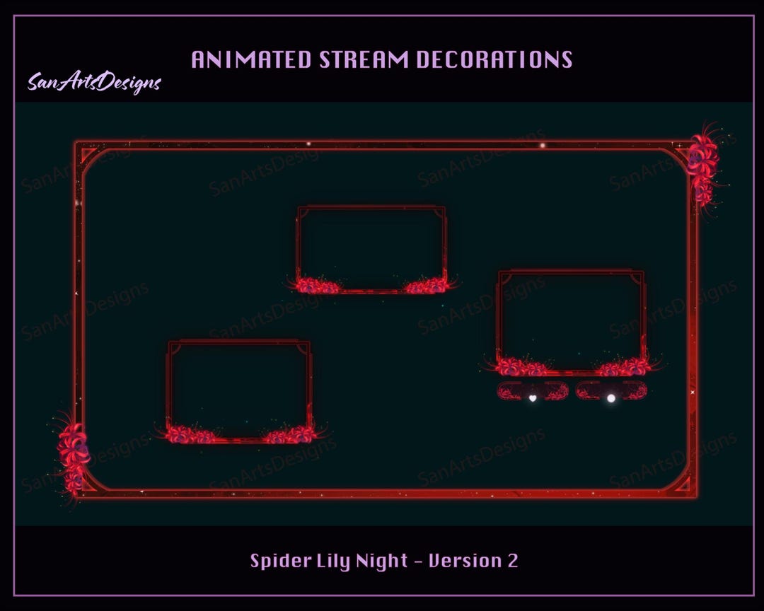 Spider Lily Animated Camera Overlay, Spider Lily Twitch Camera Overlays ...