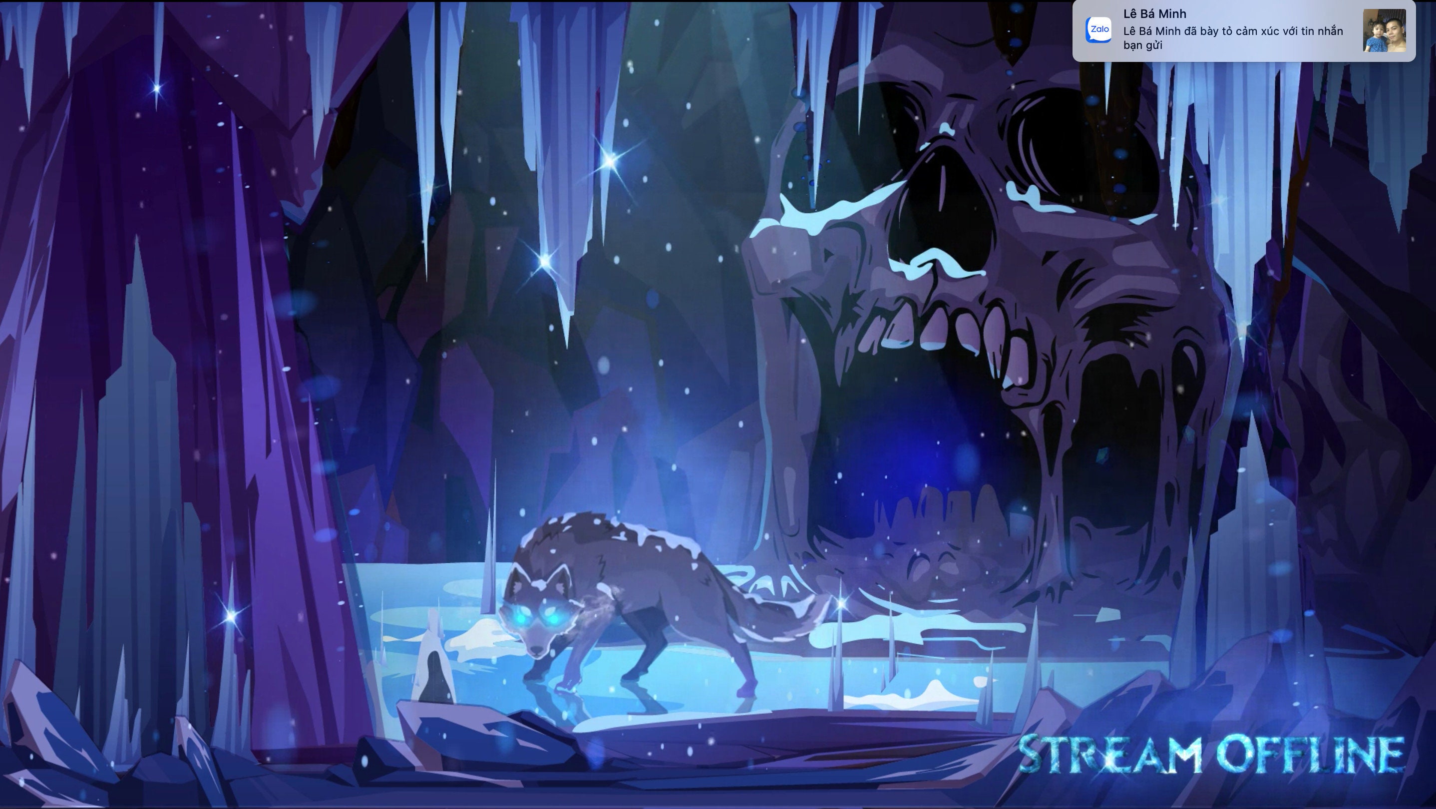 Animated Scenes Ice Wolf in Frozen Skull Cave, Animated Twitch Overlays ...