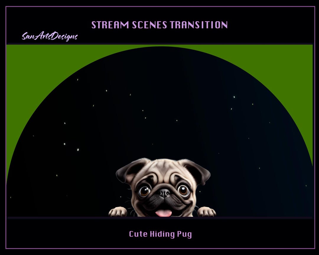 Cute Hiding Pug Stream Scene Transition, Cute Hiding Pug Twitch Stream ...