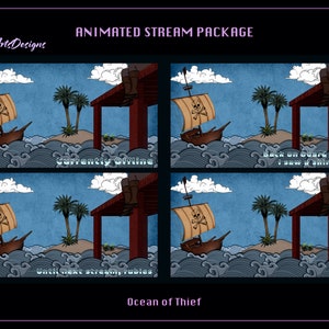 Animated Stream Bundle Pirate Island, Ocean of Thief Animated Twitch ...