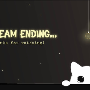 Animated Scenes Cute Hiding Cat | Animated Twitch Overlays Cute White ...