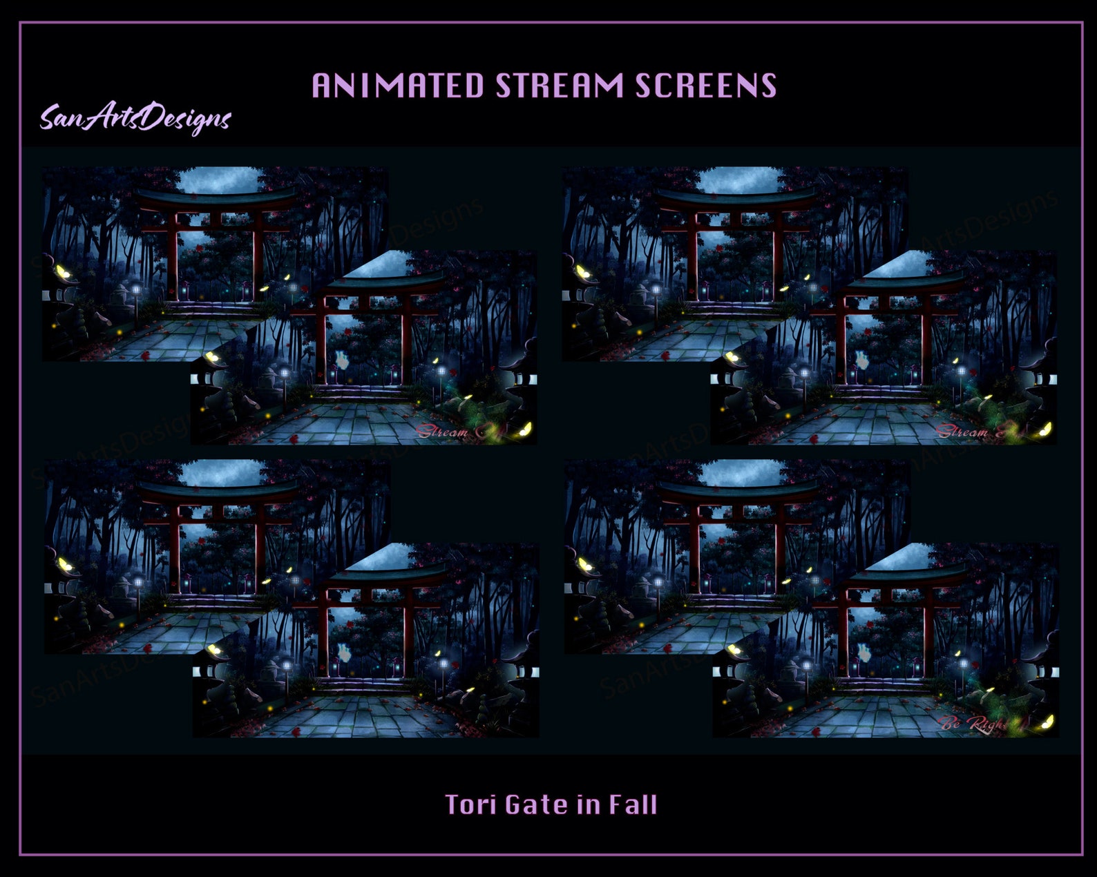 Tori Gate in Fall Animated Twitch Screen Overlays, Autumn Tori Gate ...