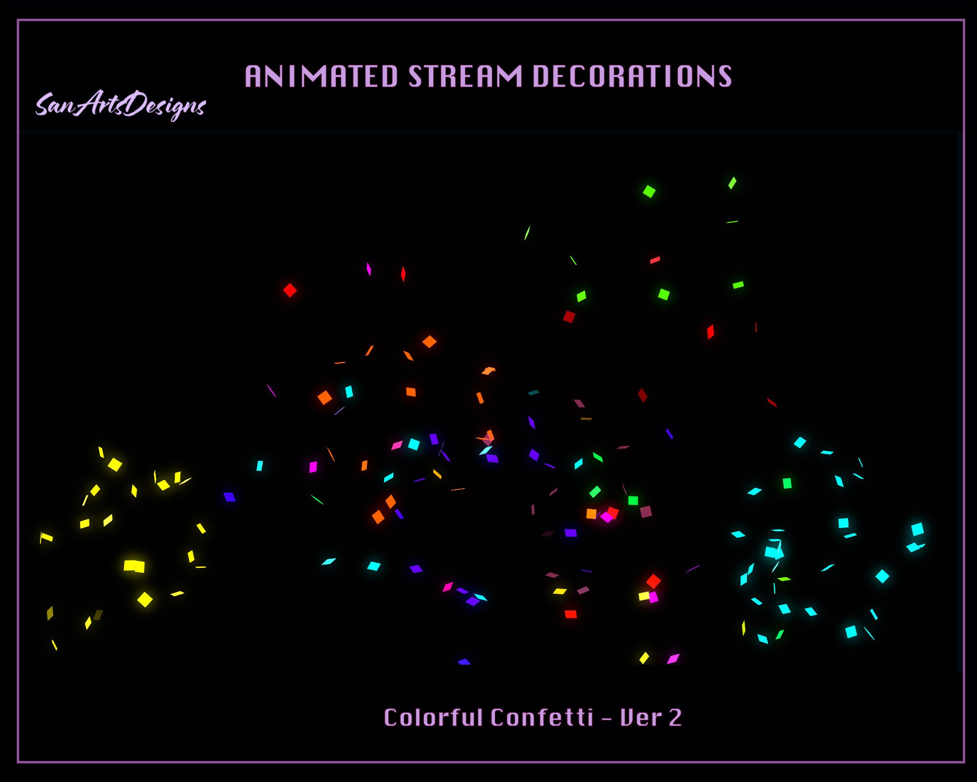 Colorful Confetti Animated Stream Overlays, Colorful Confetti Twitch ...