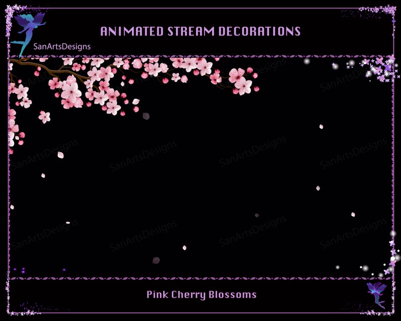 Sakura Branch Animated Stream Decorations Falling Sakura - Etsy