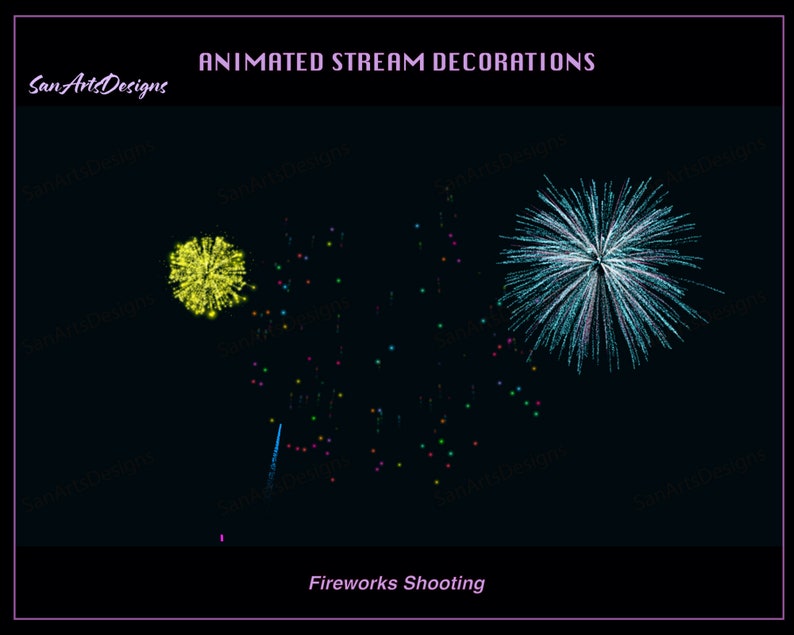 Fireworks Stream Decorations, New Year Fireworks Twitch Overlay for ...