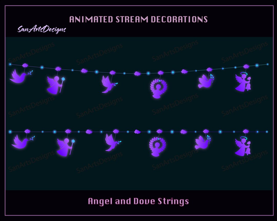 Angel and Dove Strings Animated Stream Decorations, Angel and Dove ...